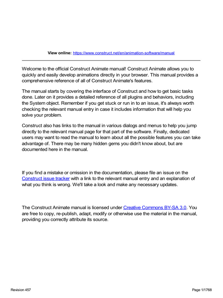 Construct Animate Manual Overview | PDF | Computer File | Software