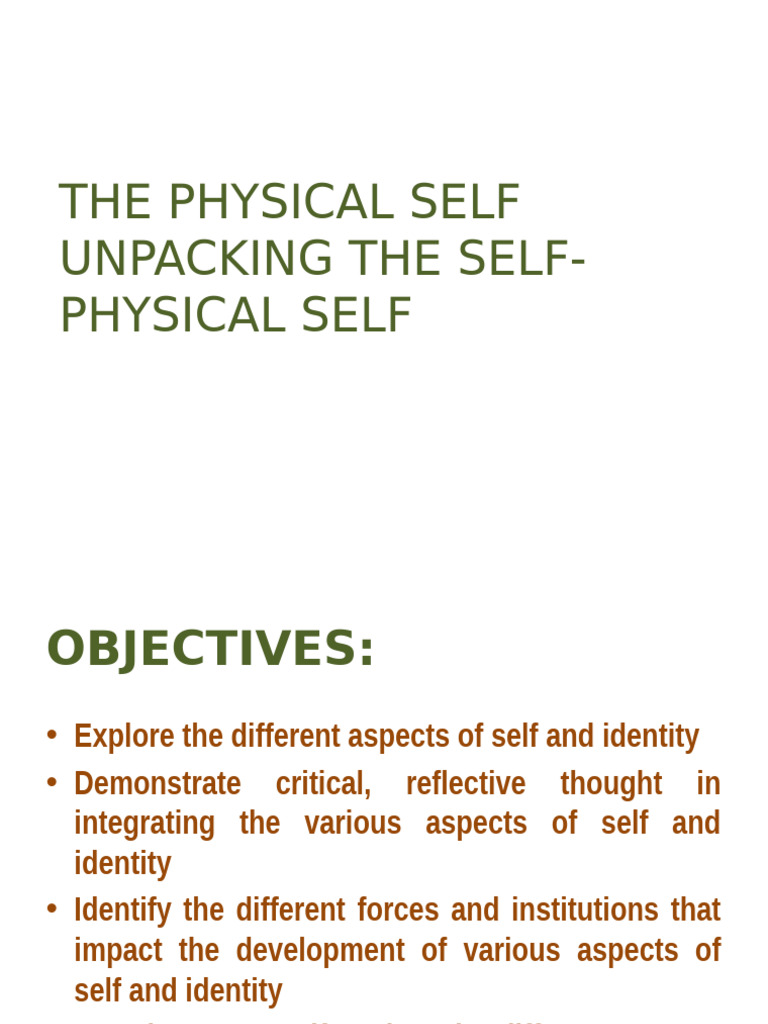 The Physical Self Geus 4th Lesson | PDF | Body Image | Self Esteem