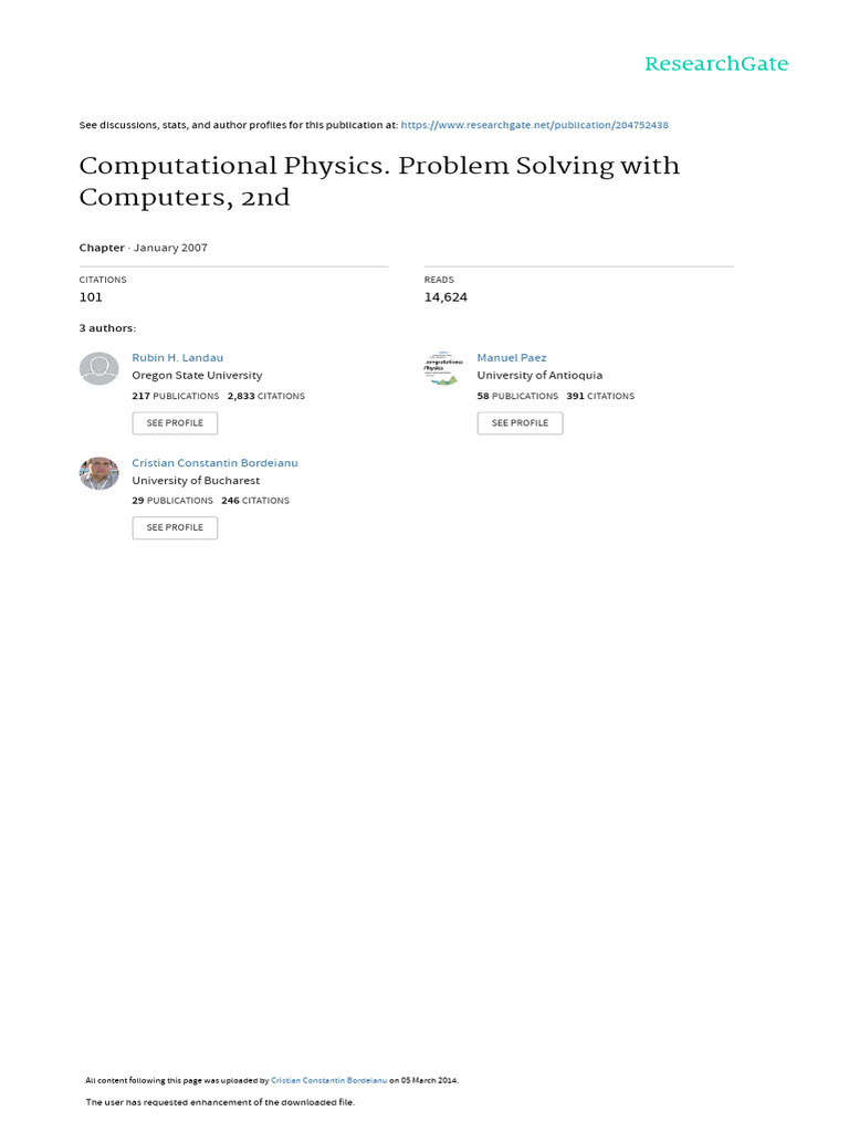 Computational Physics Problem Solving With Compute | PDF | Chaos Theory | Partial Differential ...