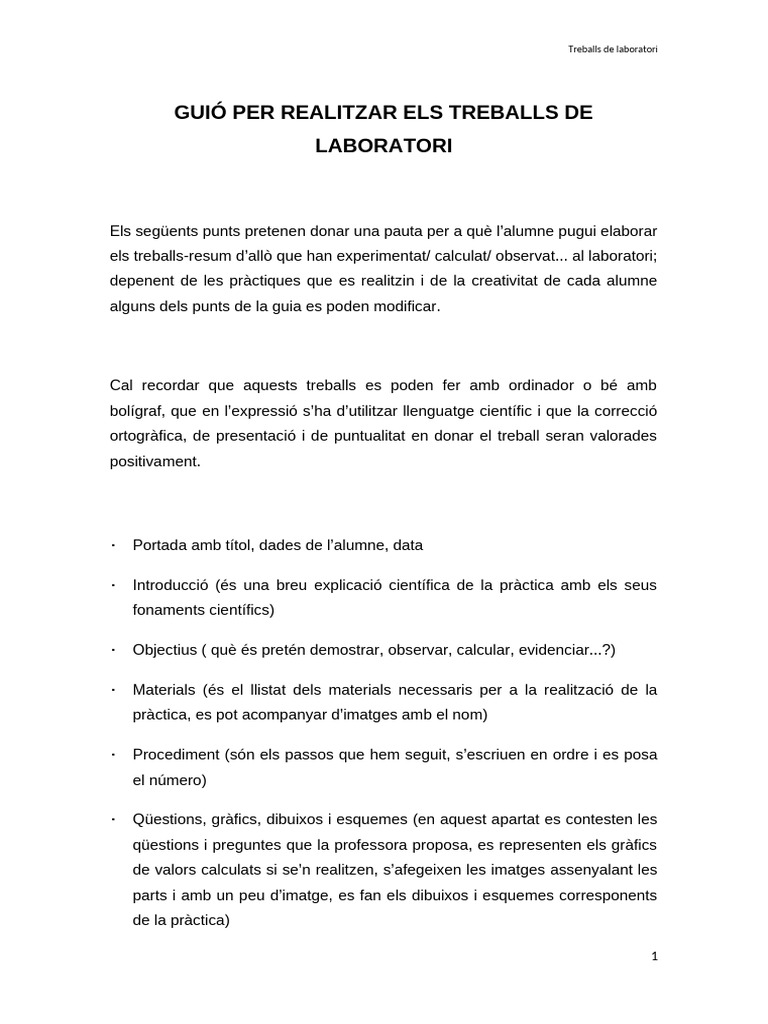 Guia Per Als Treballs de Prã Ctiques. | PDF