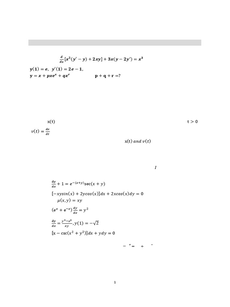 105-1 Differential Equation | PDF | Resonance | Differential Equations