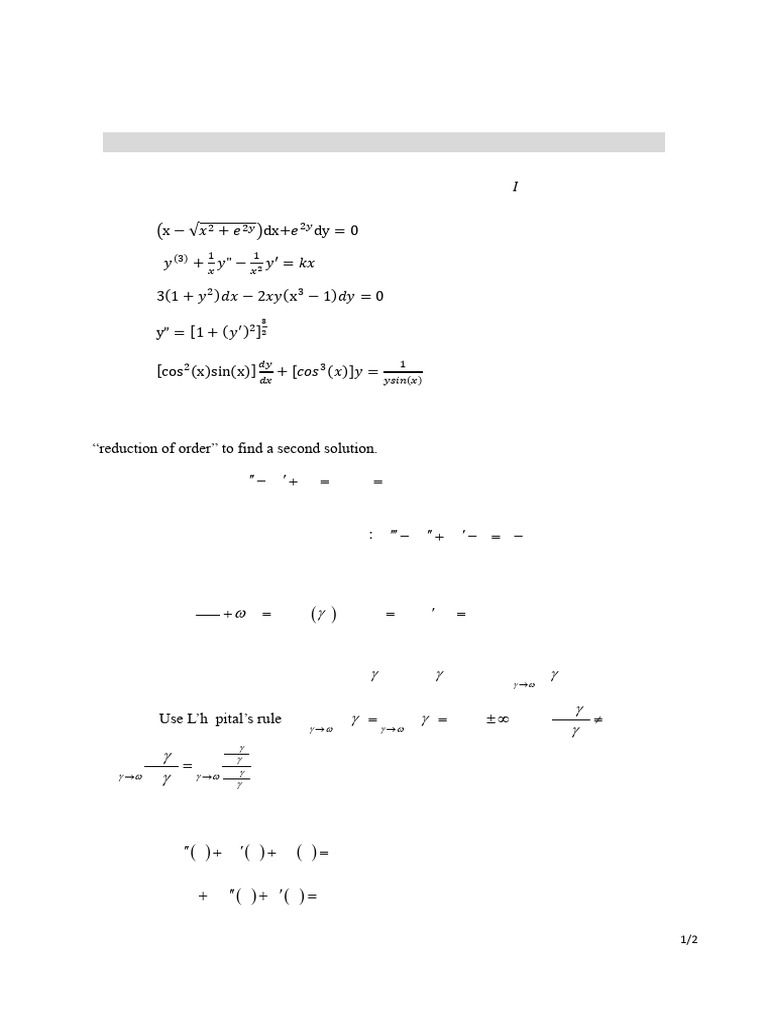 106 1 Differential Equation Pdf Equations Mathematical Objects