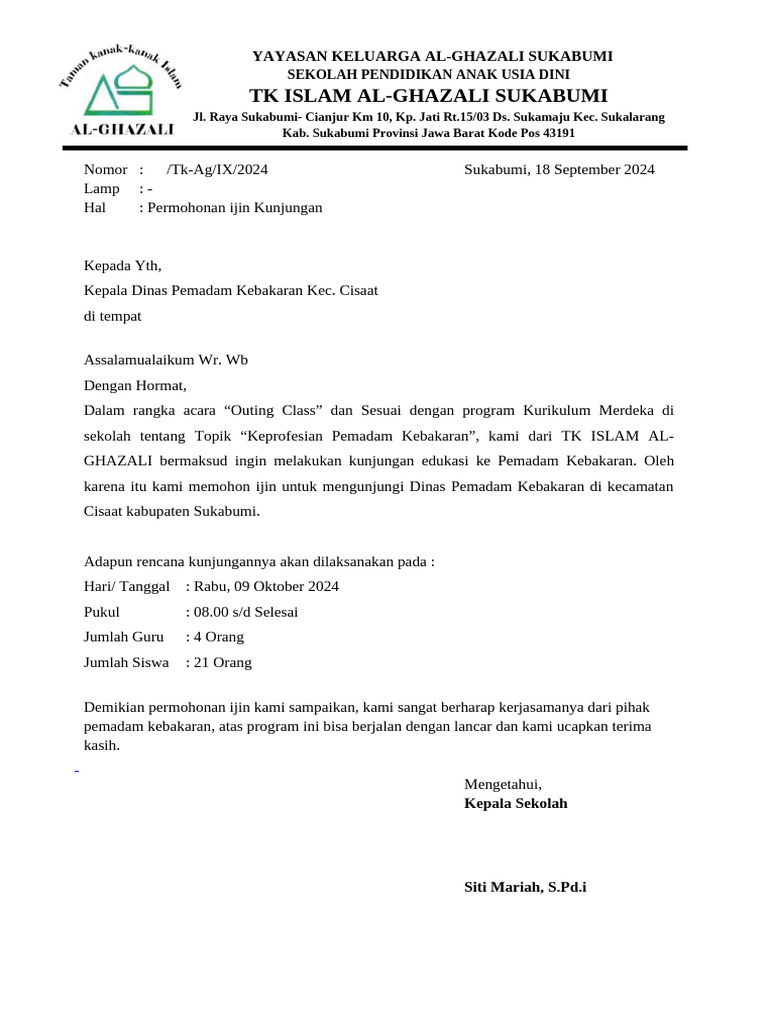 Contoh Kunjungan Damkar | PDF