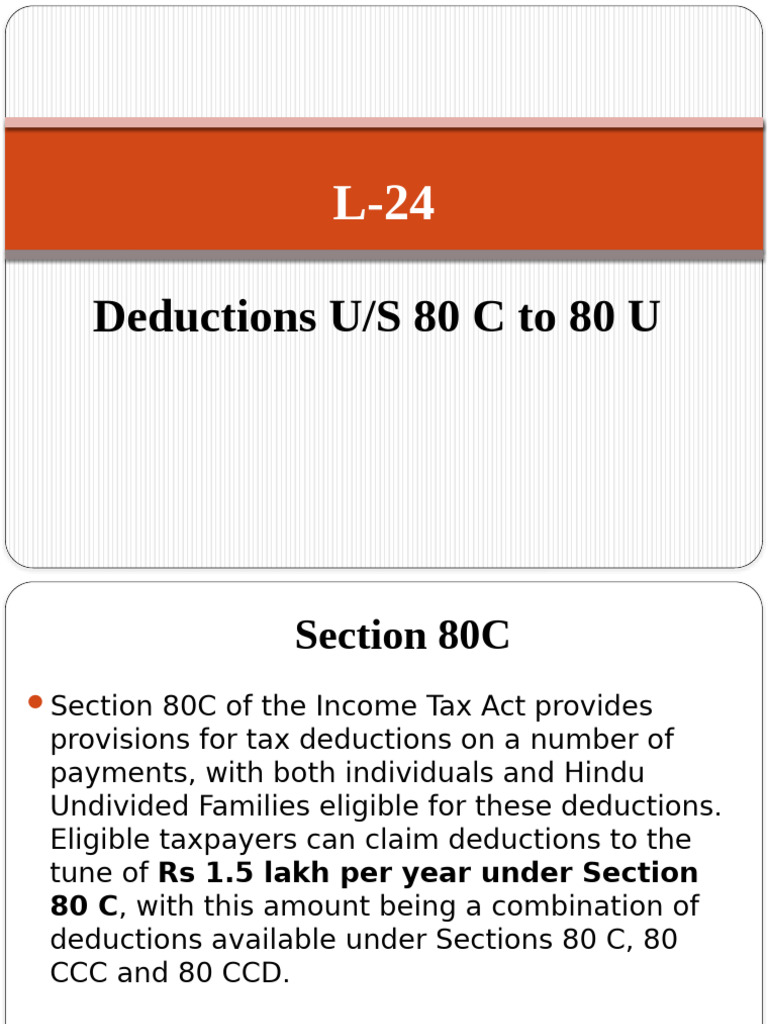 L-22 & 23, Deductions | PDF | Tax Deduction | Taxes
