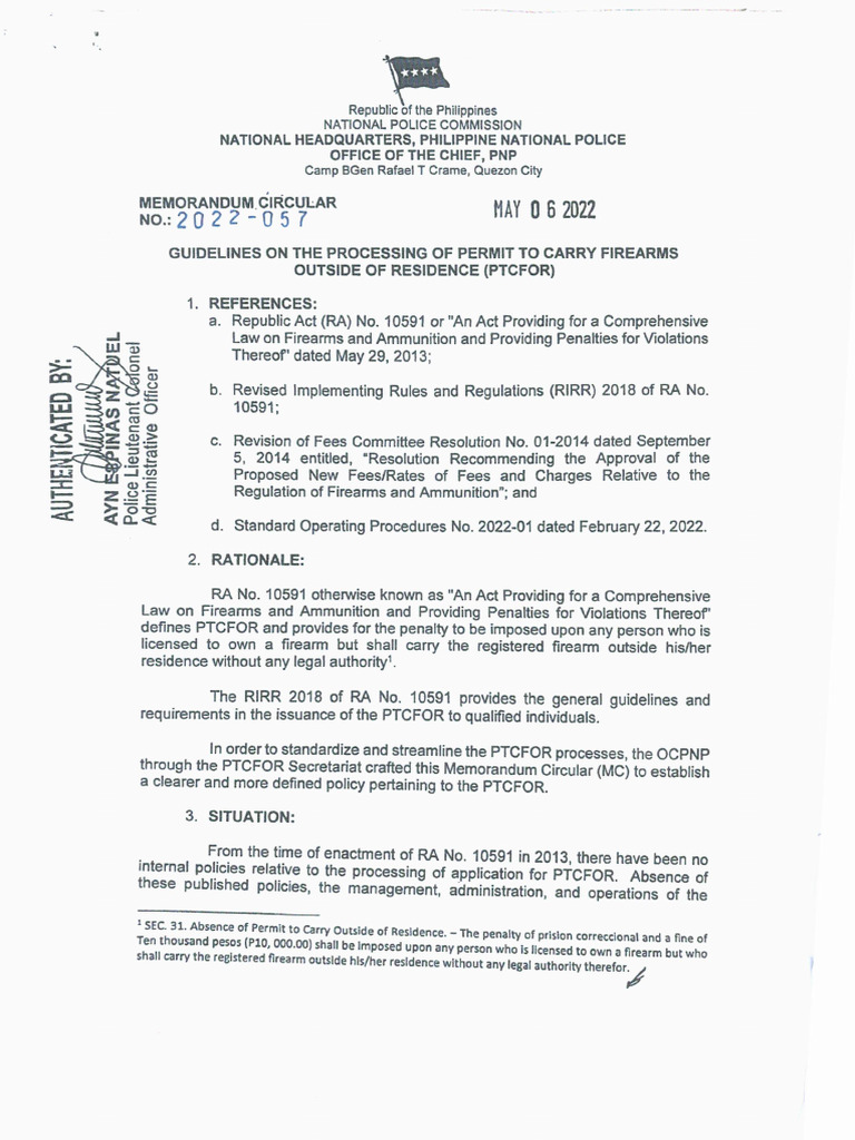 PNP MC 2022-057 | PDF