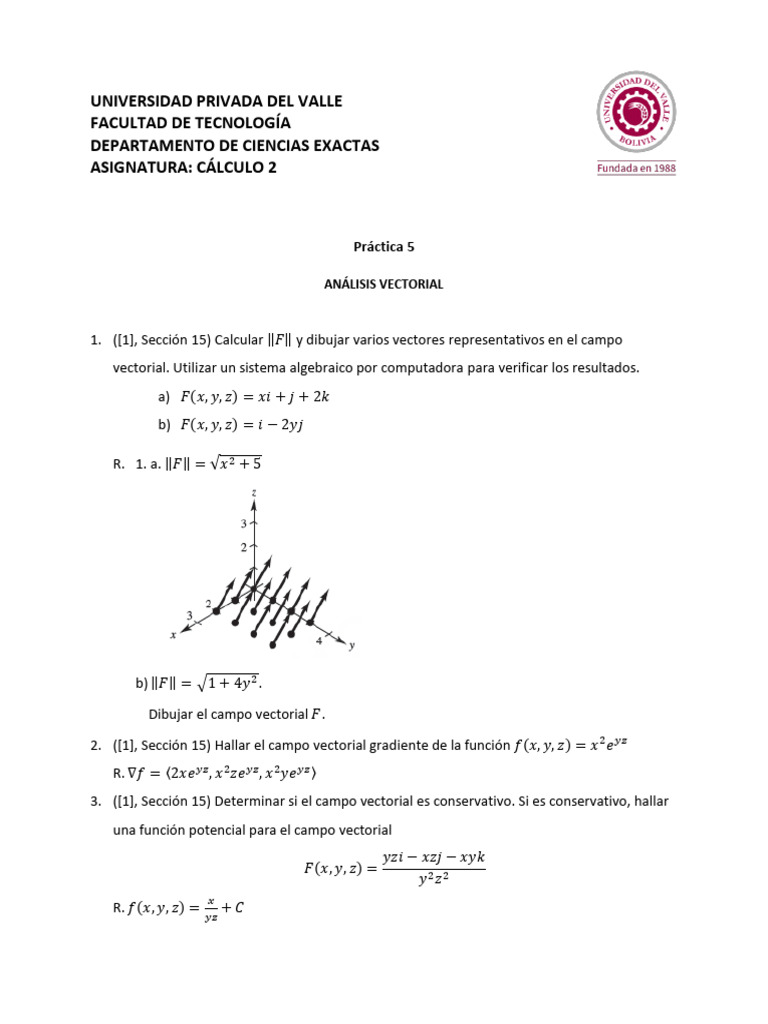 Práctica C-2 Unidad 5 | PDF | Integral | Vector Euclidiano