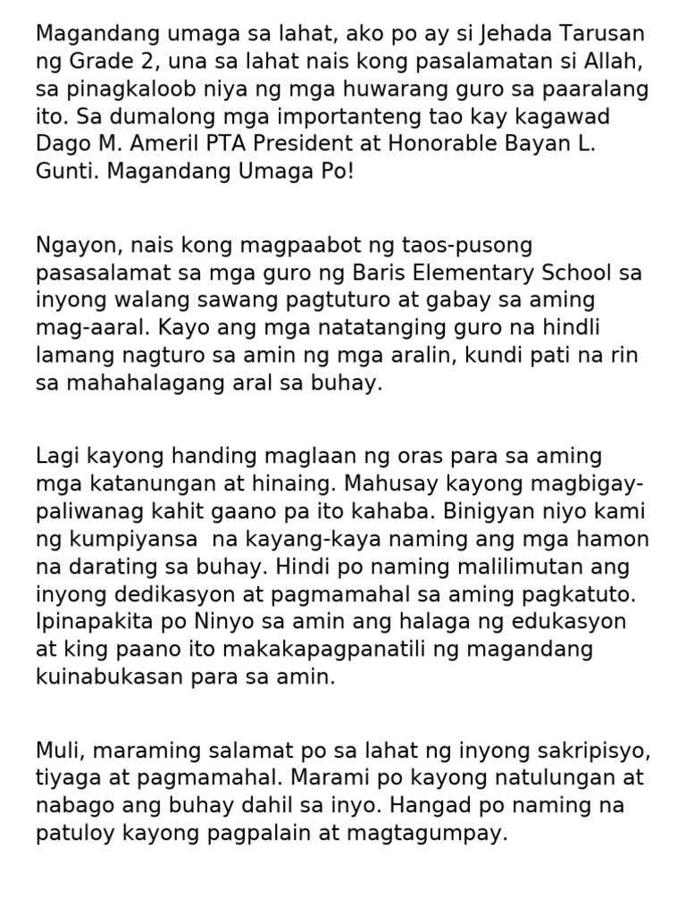 Message para Teachers Day | PDF