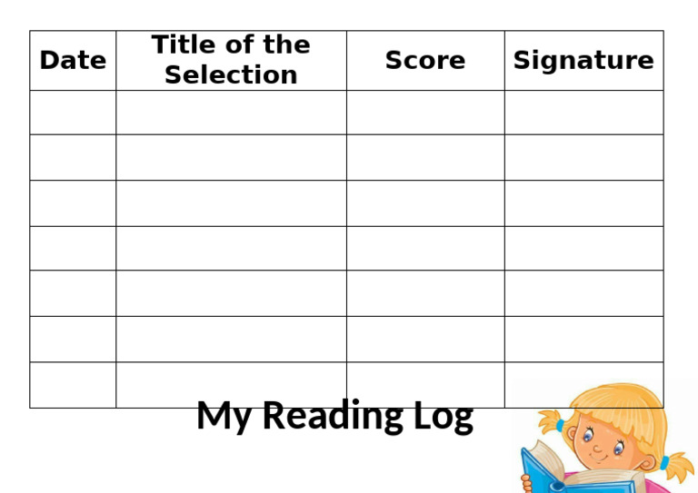 My Reading Log | PDF