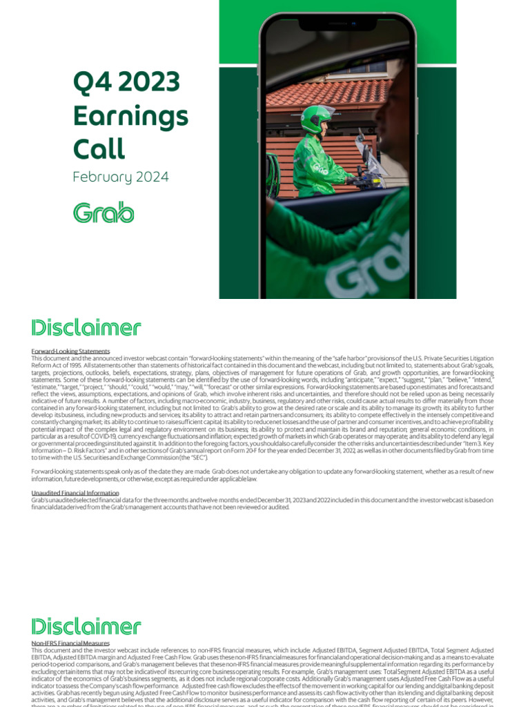 Grab Q4 2023 Earnings Presentation | PDF