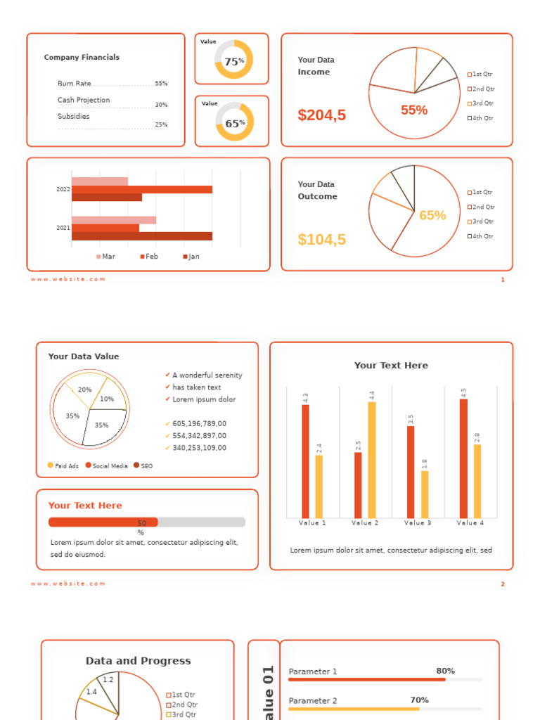 Dashboard Statistic - Presentation Template | PDF