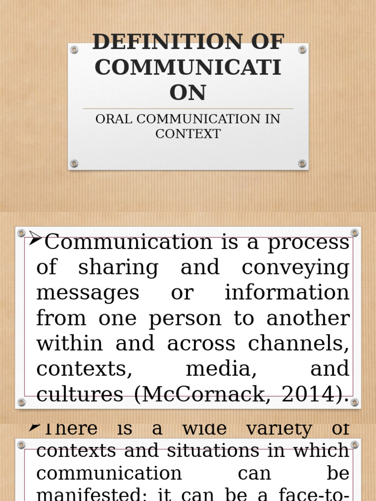 Definition of Communication | PDF