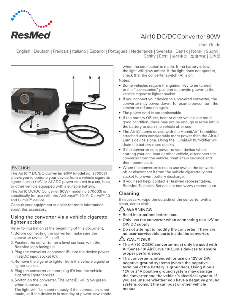 Air10 s9 DC Converter 90w - User Guide - Glo - Mul | PDF | Electrical ...