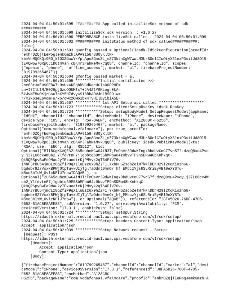 SDK Initialization Log for iOS App | PDF | Cyberwarfare | Security