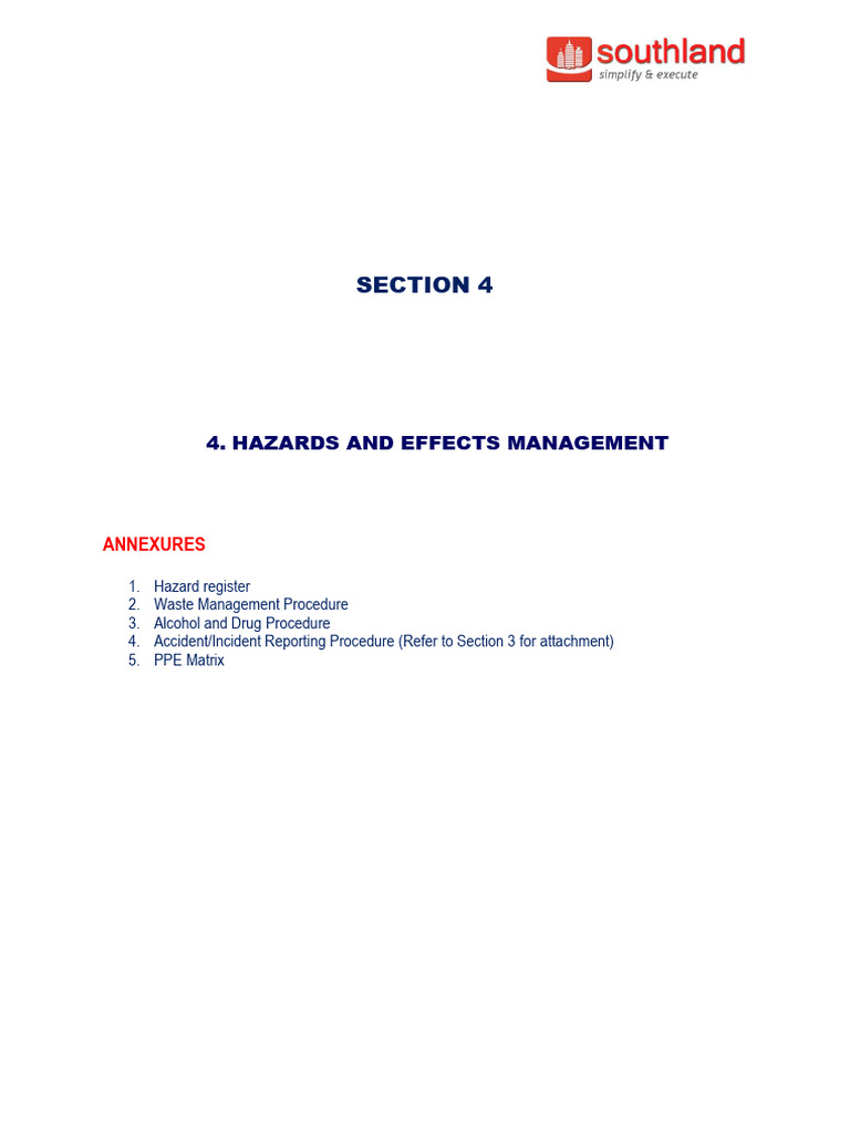 Hazards & Effects Management | PDF