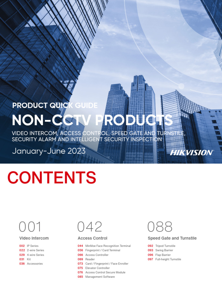 Product Quick Guide January June 2023 Non CCTV Products | PDF | Access ...