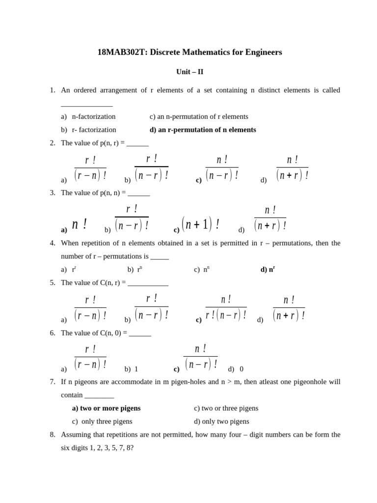 Discrete Math Concepts for Engineers | PDF | Mathematical Objects ...