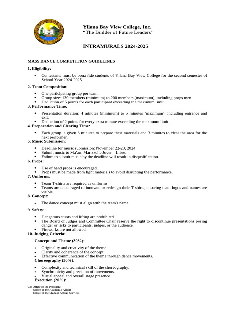 LMD Guidelines and Criteria AutoRecovered | PDF | Dances | Singing