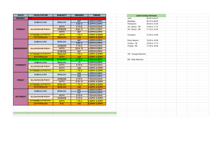 ULC TIME TABLE | PDF