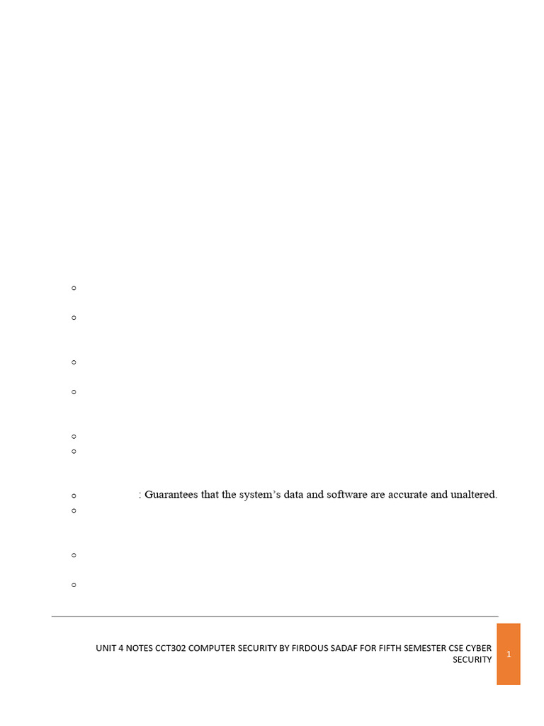 Notes Unit 4 Computer Security | PDF | Security | Computer Security