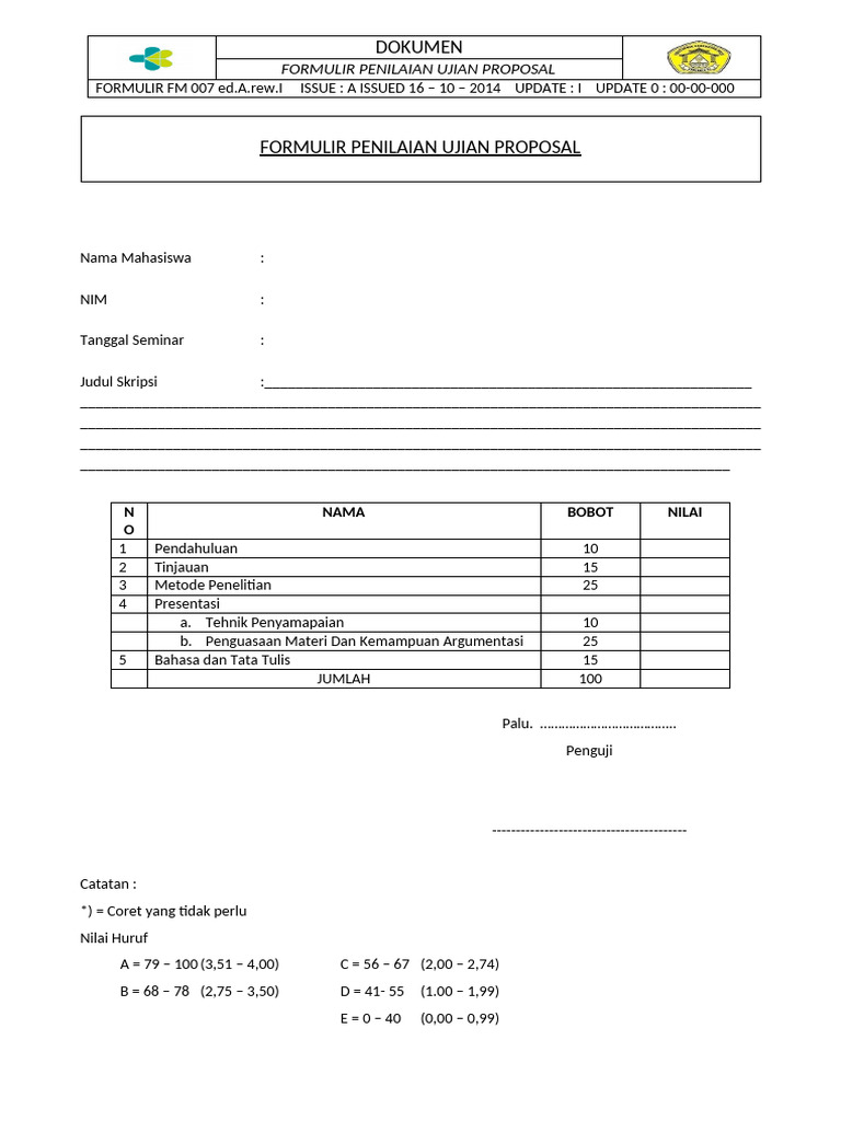 Formulir Ujian | PDF