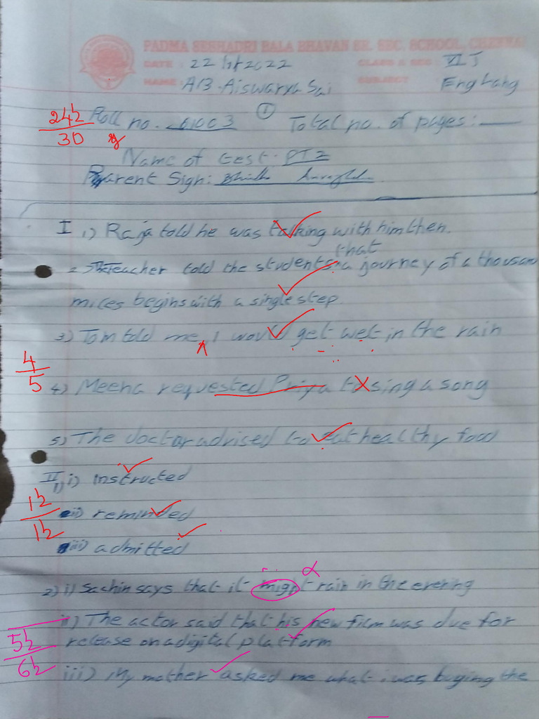 PT1 Eng Lang 6th | PDF