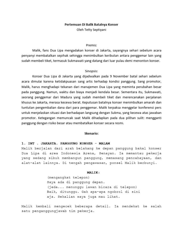 Contoh Skenario 7 Menit - 5 Adegan | PDF