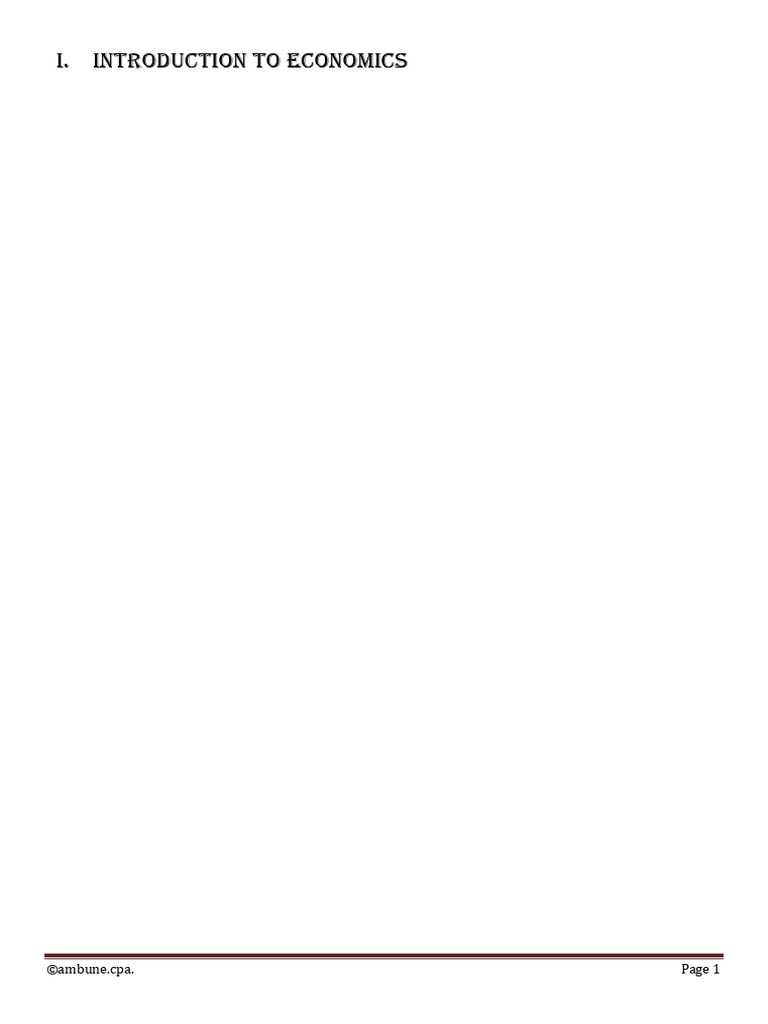 Economics Notes | PDF | Cost Of Living | Elasticity (Economics)