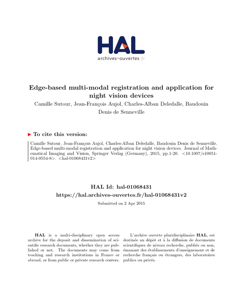 Edge-Based Multi-Modal Registration and Applicatio | PDF | Mathematics
