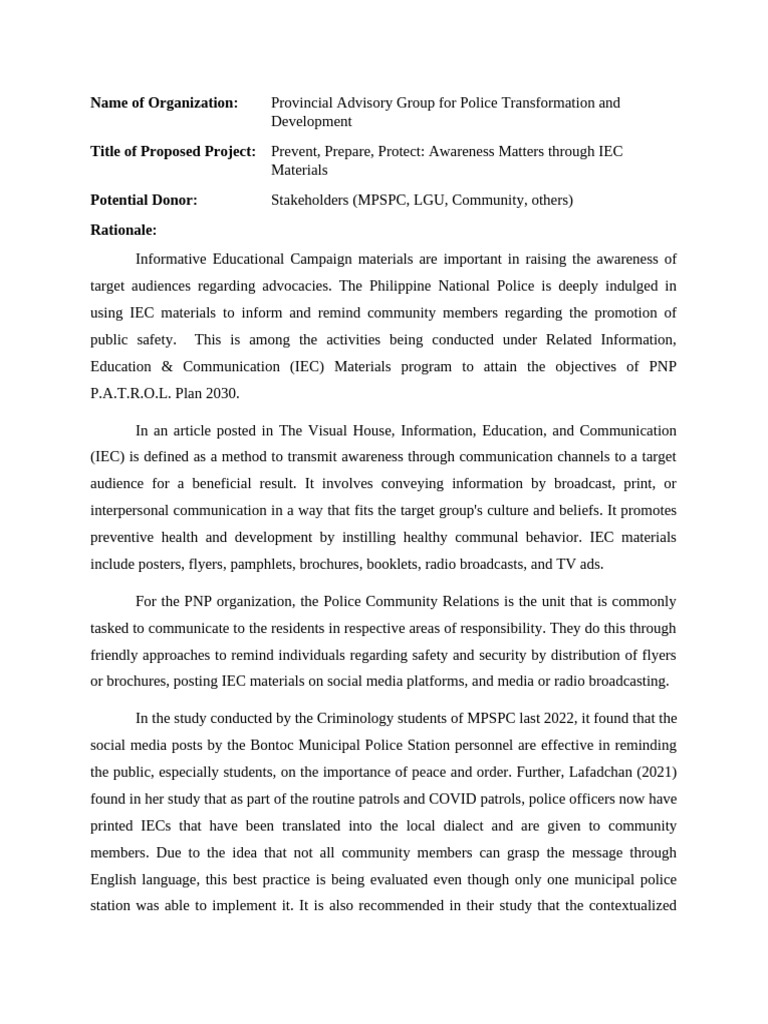 Concept Paper Edited 2024 | PDF | Communication | Information