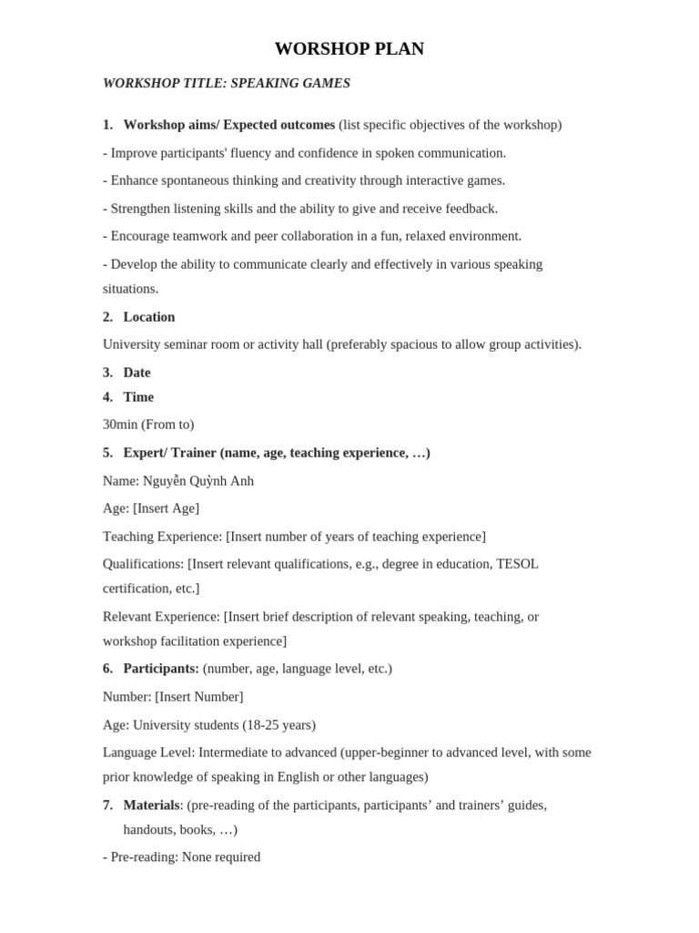 PD Workshop Plan | PDF | Facilitator | Creativity