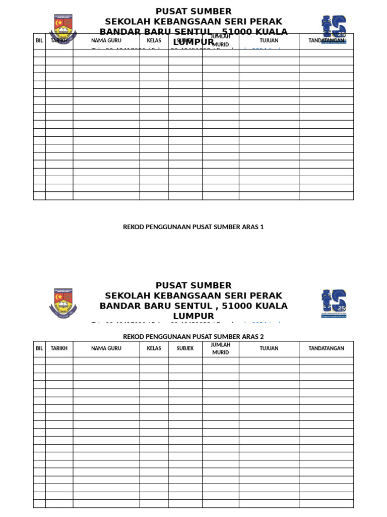 Rekod Penggunaan Pinjaman: Pemulangan PSS 2 | PDF
