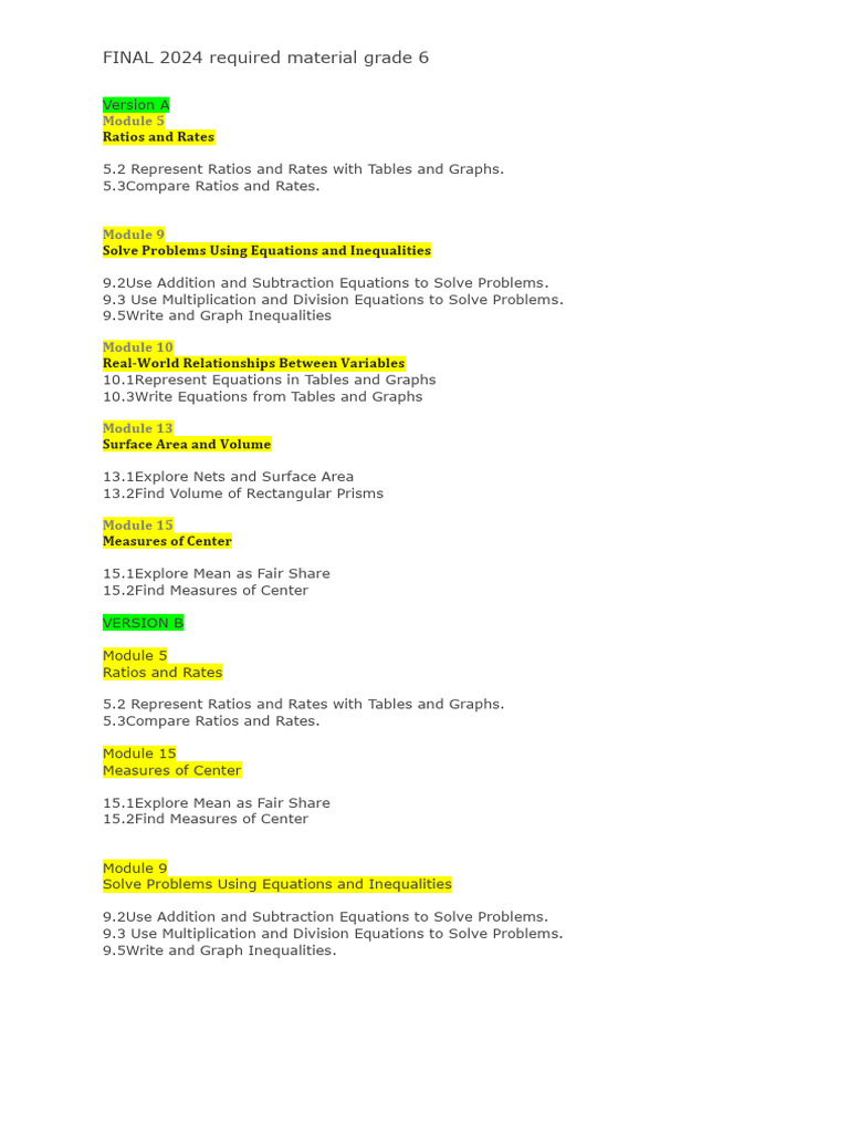 Final 2024 Material Revision | PDF