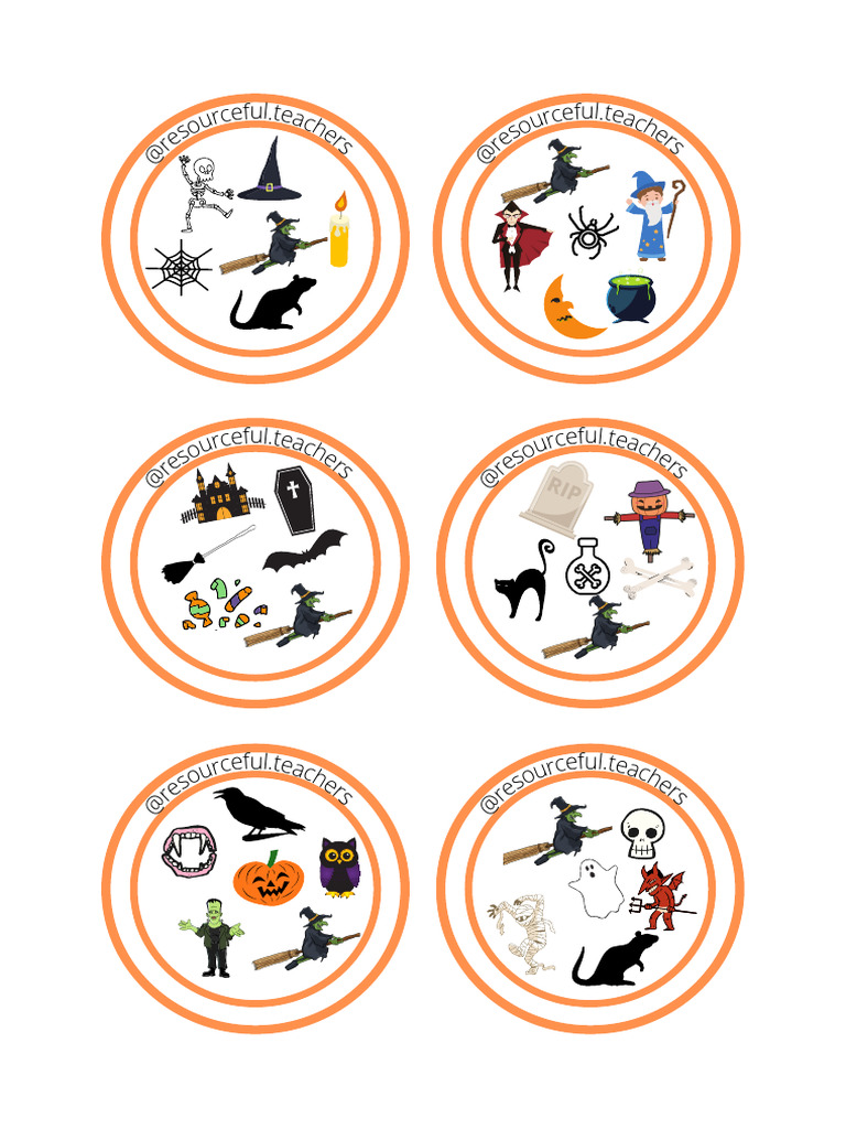 Halloween Dobble | PDF | Language Arts & Discipline | Foreign Language ...