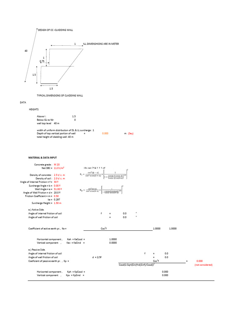 Design of A CC Cladding Wall | PDF | Applied And Interdisciplinary ...