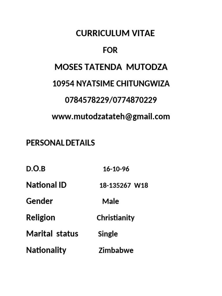 Moses CV | PDF | Business