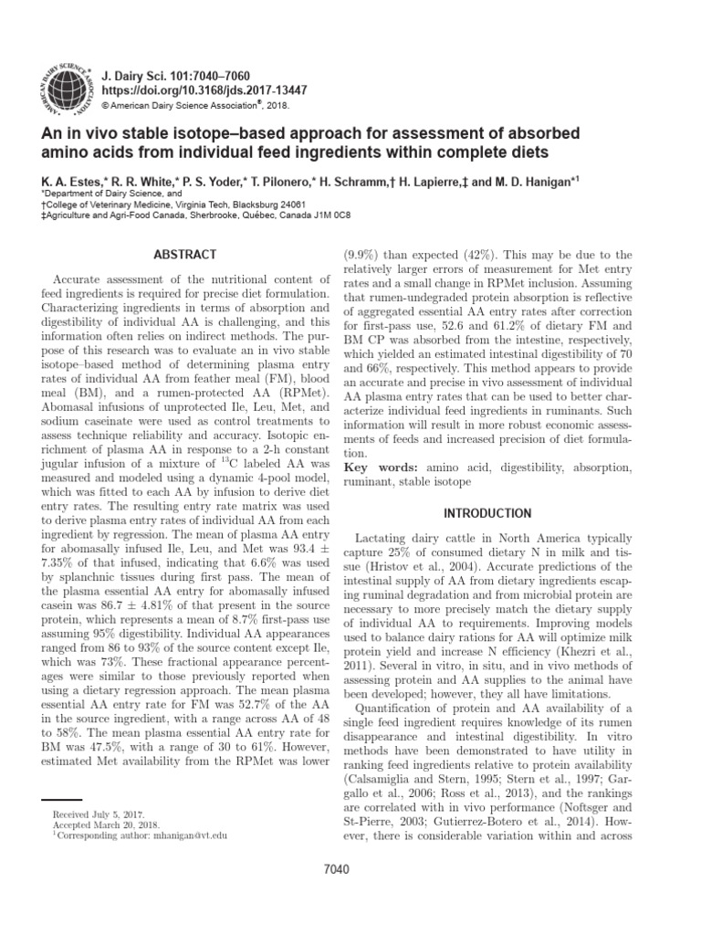 An in Vivo Stable Isotope Based Approach For Assessment of A - 2018 ...