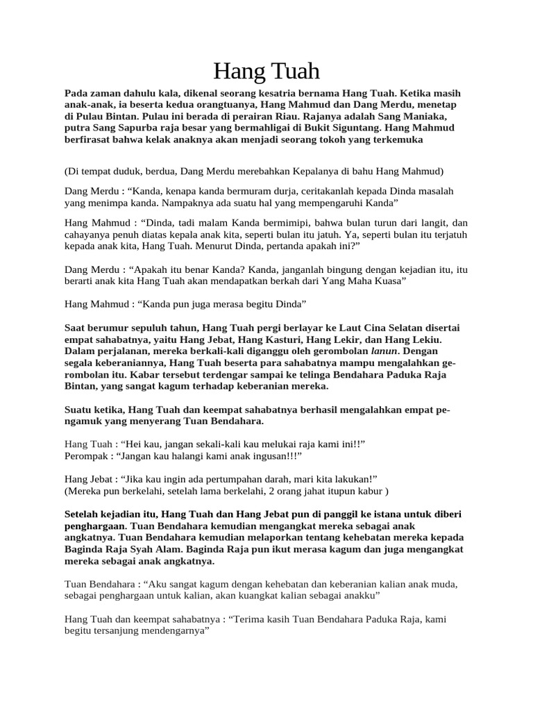 Hang Tuah | PDF | Sejarah
