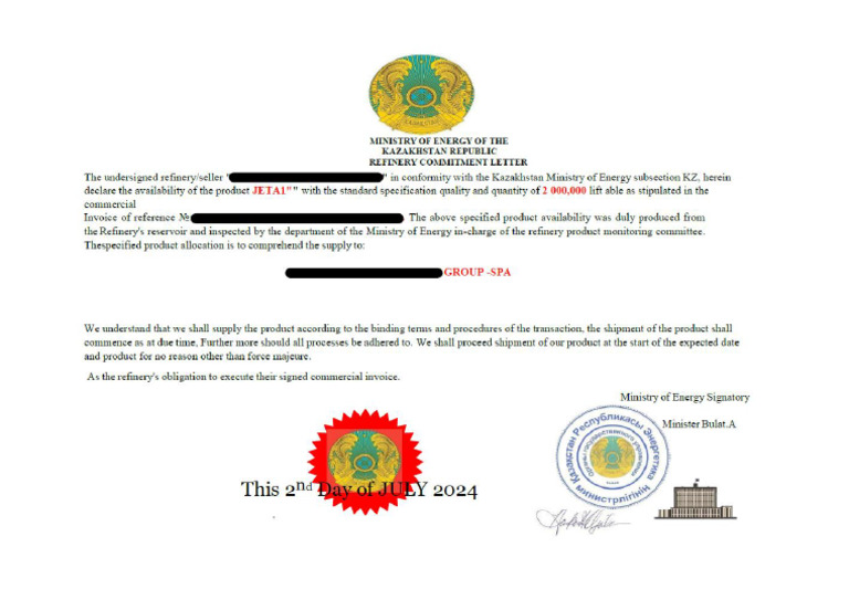 Declaration of Product Availability and Award in The Name of Customer | PDF