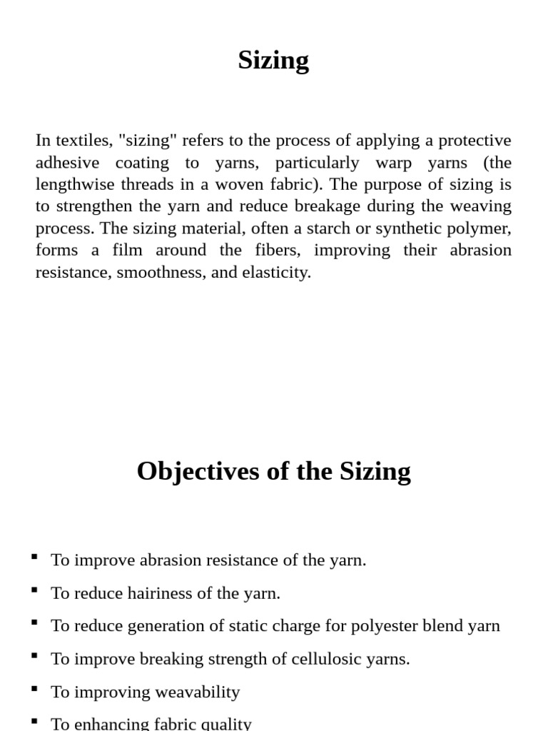 Sizing | PDF | Yarn | Textiles