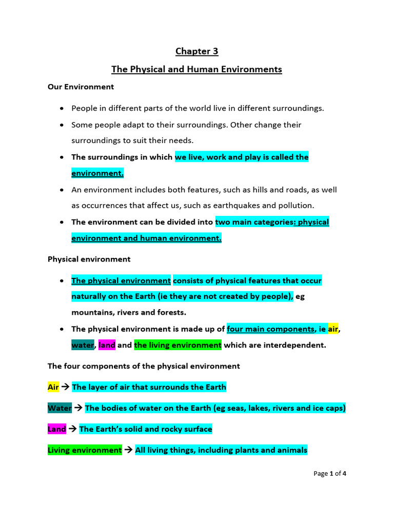 Understanding Physical & Human Environments | PDF | Natural Environment ...