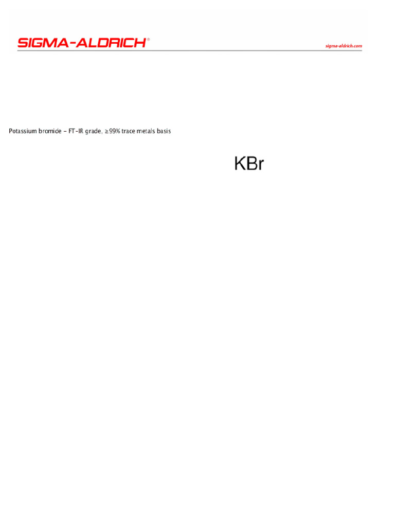 221864-BULK - SIGALD - Potassium Bromide FT-IR Grade 221864 | PDF