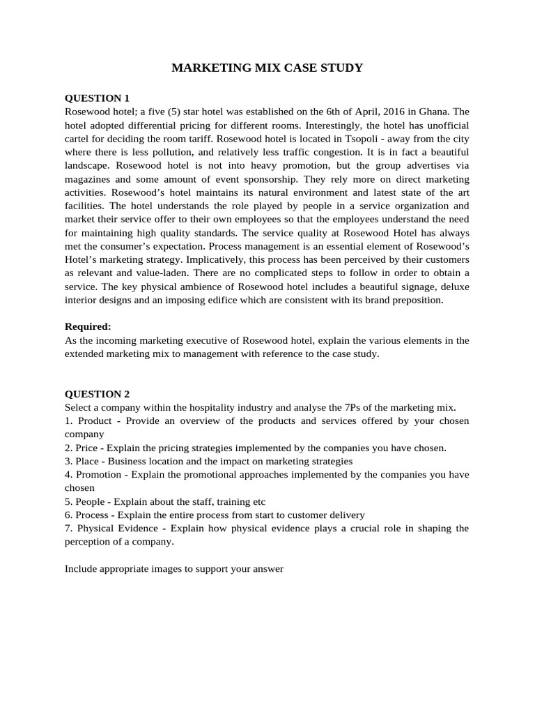 Marketing Mix Case Study | PDF