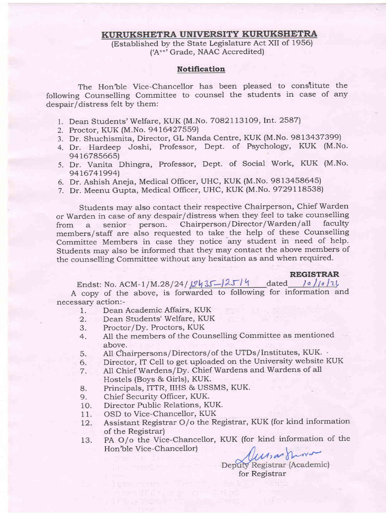 Notification 0001 | PDF | Educational Personnel | Academic Administration