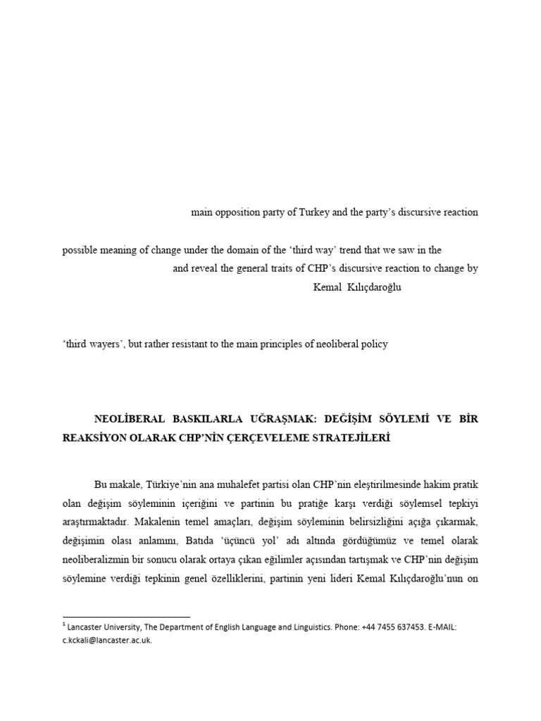 Neoliberal Pressures On CHP | PDF | Neoliberalism | Justice And ...