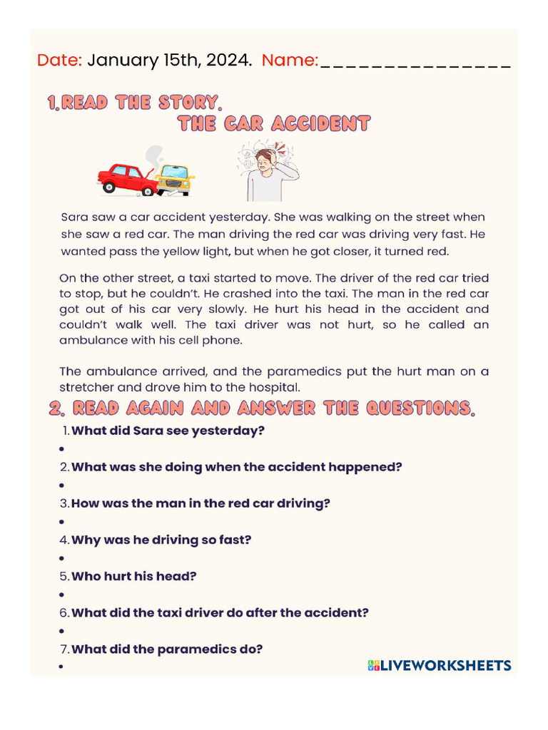 Car Accident Worksheet | PDF