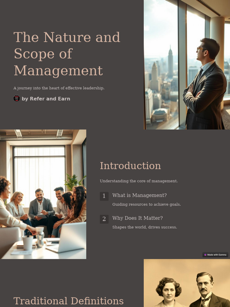 The Nature and Scope of Management | PDF