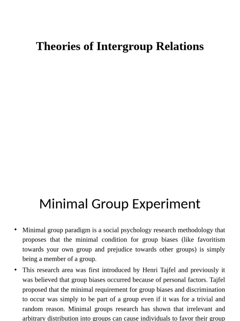 Theories of Intergroup Relations | PDF | Group Processes | Cognition