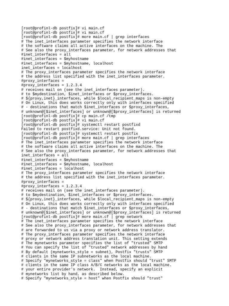 Postfix Configuration: inet_interfaces & mynetworks | PDF | Wide Area Network | Internet