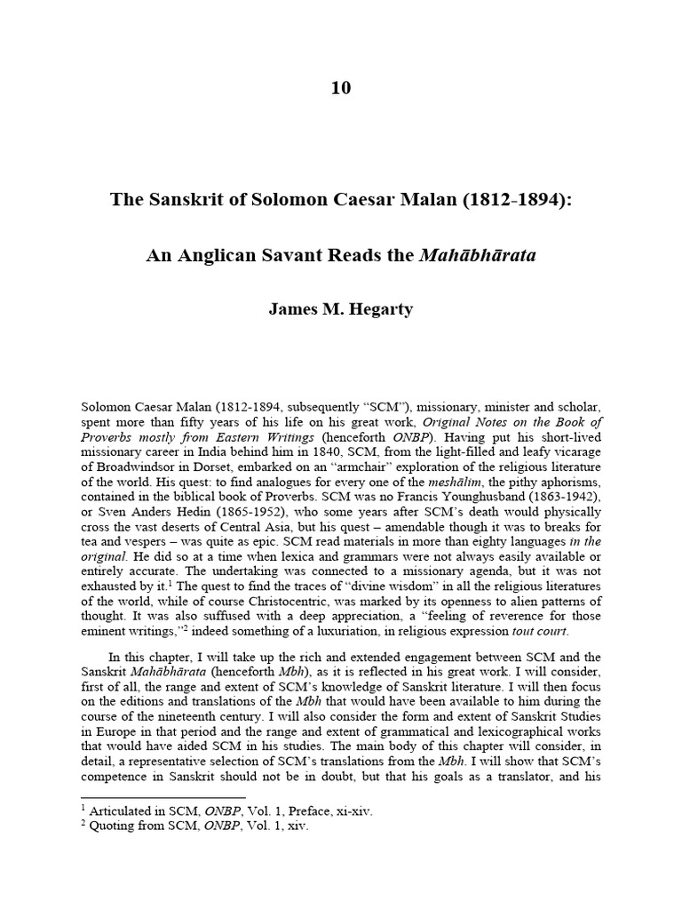 Malan Paper - Hegarty | PDF | Sanskrit | Vedas