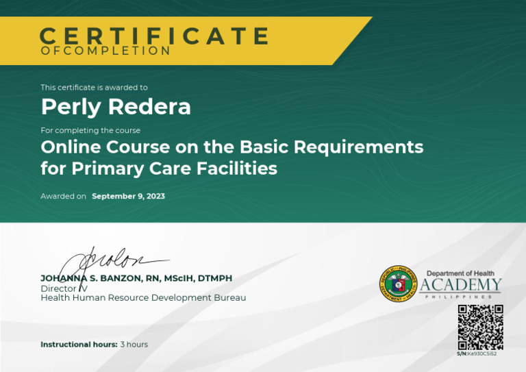 Module 4 Basic Requirements For Primary Care Facilities | PDF